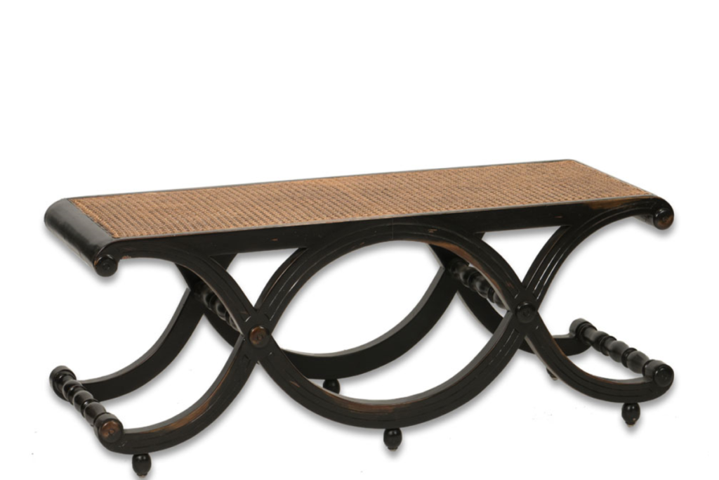 B-05 – BLACK CANE BENCH – Canvas Event Furniture