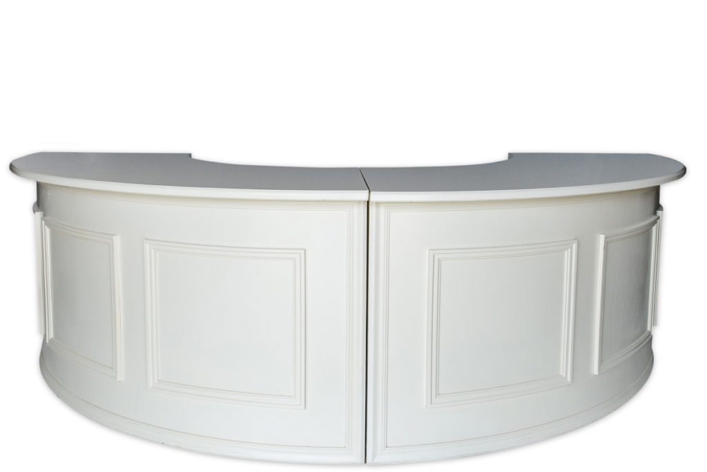 A-01 – White Round Bar (Quarter Pieces) – Canvas Event Furniture